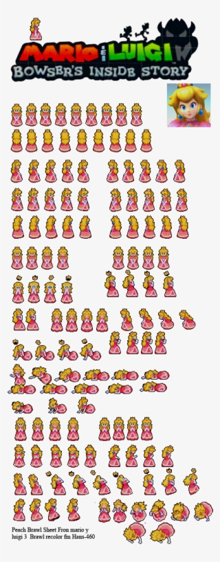 Peach Sprite Png Transparent Stock - Luigi Bowser's Inside Story ...