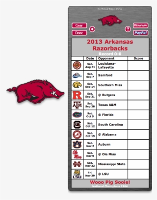Free 2013 Arkansas Razorbacks Football Schedule Widget - Arkansas ...