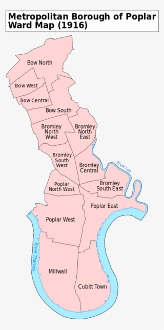 A Map Showing The Wards Of Poplar Metropolitan Borough - Borough Of ...
