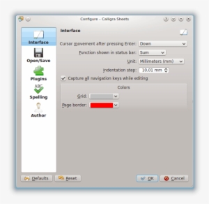 The Calligra Sheets Configuration Dialog Box - Interface - 623x608 PNG ...