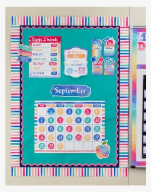 Watercolor Calendar Bulletin Board Display Set Alternate - Art ...