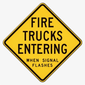 Fire Trucks Entering Sign - Pedestrian Crossing Sign - 500x500 PNG ...