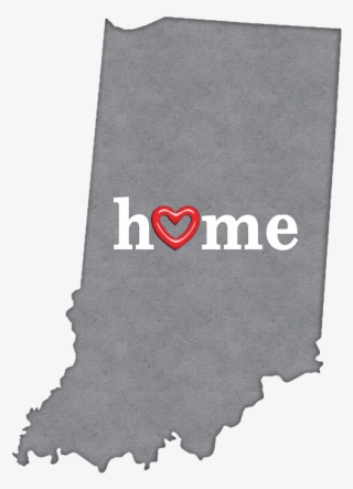 State Map With Heart In Home T - Indiana With Heart - 506x700 PNG ...
