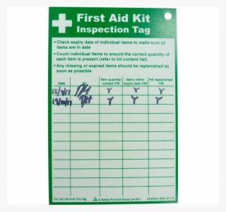 First Aid Kit Inspection Tag - 765x937 PNG Download - PNGkit