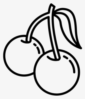 Two Cherries Vector - Cherry Clip Art Black And White - 400x400 PNG ...