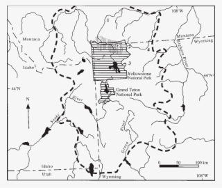 Greater Yellowstone Ecosystem , Showing Locations Of - Map - 850x719 ...