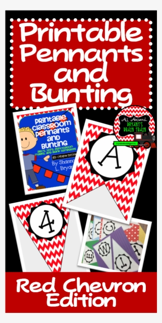 Printable Pennants And Bunting Red Chevron Letters, - Baseball ...