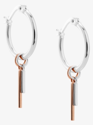 Double Bar Hoops Image - Silver - 939x1024 PNG Download - PNGkit