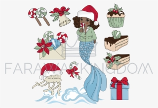 Black Mermaid New Year Vector Illustration - Illustration - 3508x2480 ...