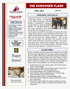 April 2013 Flash Newsletter Page 1 - Brochure - 505x640 PNG Download ...