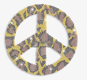 Leopard Print Peace Sign Iron-on Rhinestone Transfer - Peace And Love ...