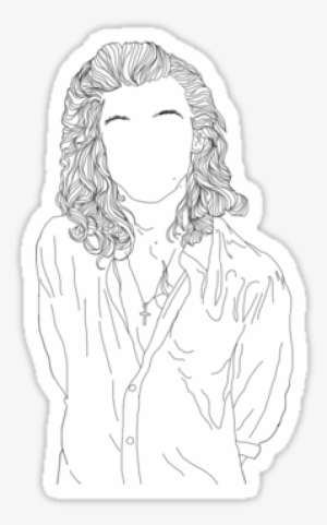 Harry Styles Outline Sticker - Harry Styles Outline - 375x360 PNG ...