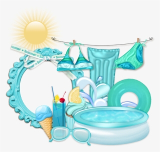 Summer Cluster - Pool Party Frame - 700x700 PNG Download - PNGkit