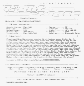 Mighty - No - 9 - Xbla - Xbox360-lightforce - - Pdf - 632x648 PNG ...