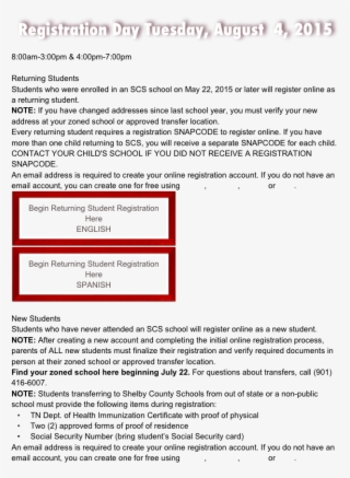 Registration Day Tuesday, August 4, 2015 - 749x1586 PNG Download - PNGkit