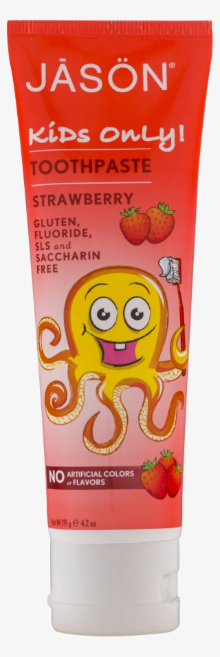Jason Kids Only Fluoride-free Strawberry Toothpaste, - 837x2500 PNG ...