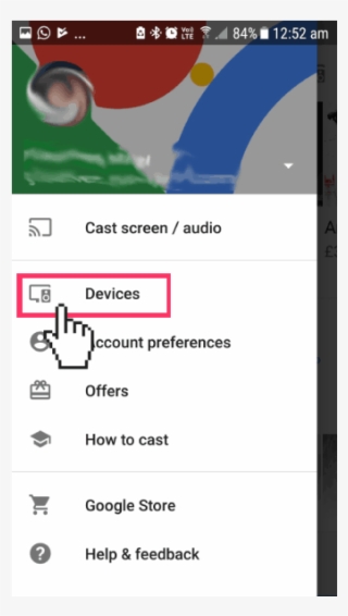 Open The Menu, Click Devices - 1000x600 PNG Download - PNGkit