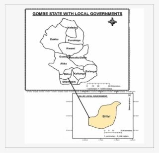 Map Of Gombe State, Nigeria, Showing The Location Of - 850x823 PNG ...