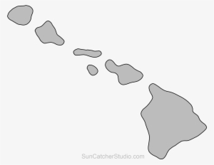 Hawaii Map Outline Png Shape State Stencil Clip Art - Hawaiian Islands ...