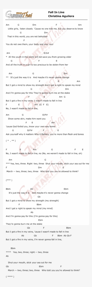 คอร์ด Fall In Line Christina Aguilera - 650x1924 PNG Download - PNGkit