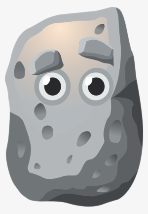 Rock Eyes Grey - Rock Png With Face - 500x720 PNG Download - PNGkit