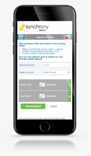 Mobile Check Deposit - 1164x2180 PNG Download - PNGkit