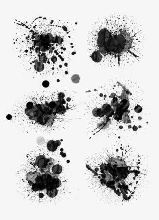 Ancient Style Splashing Ink Dots Png And Psd - Monochrome - 1369x1920 ...