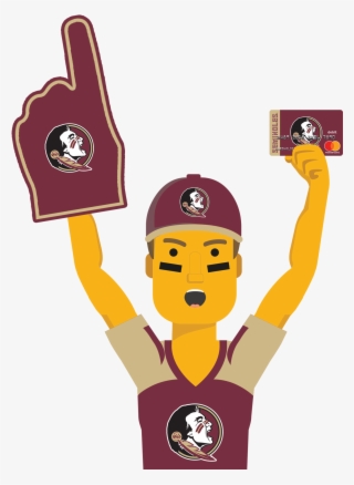 Florida State Ultimate Fan Holding The Florida State - Cartoon ...