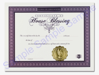 Home Blessing Certificate - Certificate Of House Blessing - 1000x750 ...