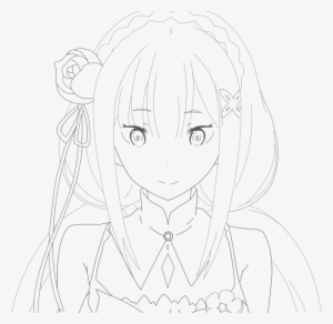 Just Emilia Re Zero Lineart By Ven94 On Deviantart - Line Art - 739x720 ...