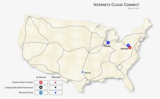Map Of The Internet2 Network To Reach Cloud Resources, - $50 Sack Of ...