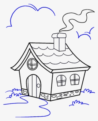 How To Draw Cartoon House - Cartoon House Line Drawing - 678x600 PNG ...