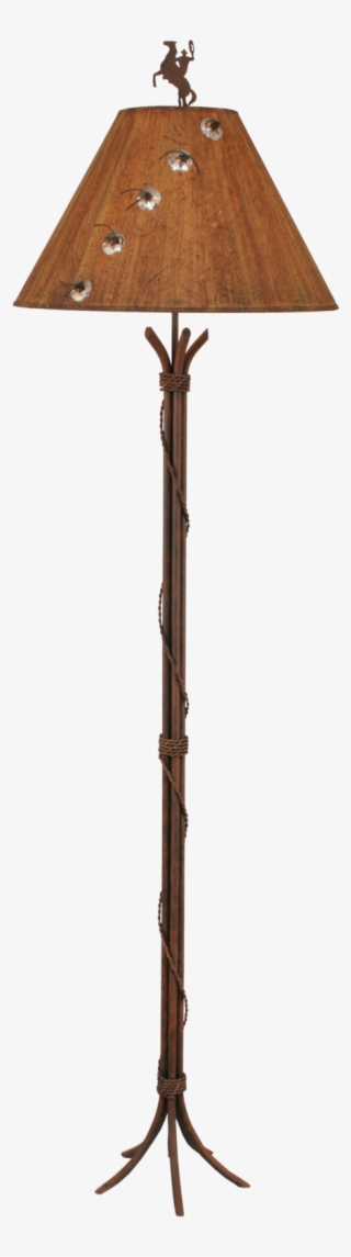 Rust Iron Floor Lamp W/ Braided Wire- Concho Shade - Lampshade ...