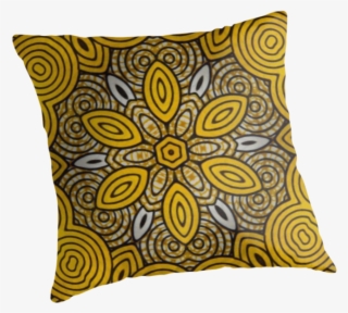 African Print Starburst-yellow - Cushion - 875x875 PNG Download - PNGkit