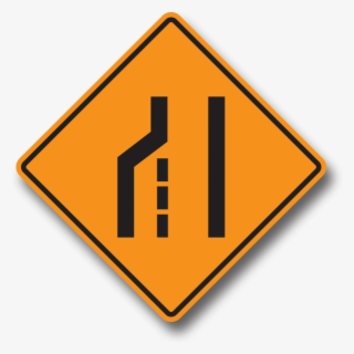 Right Lane Closed Sign - Left Lane Closed Ahead - 500x506 PNG Download ...