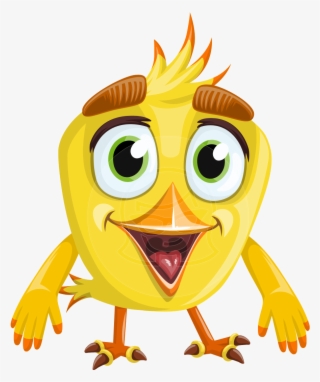 Simple Style Bird Cartoon Vector Character Aka Birdy - Smiley Bird ...