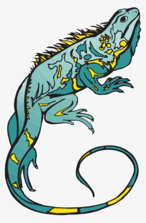 Blue And Yellow Chameleon Clip Art - Bunglon Vector Png - 390x596 PNG ...