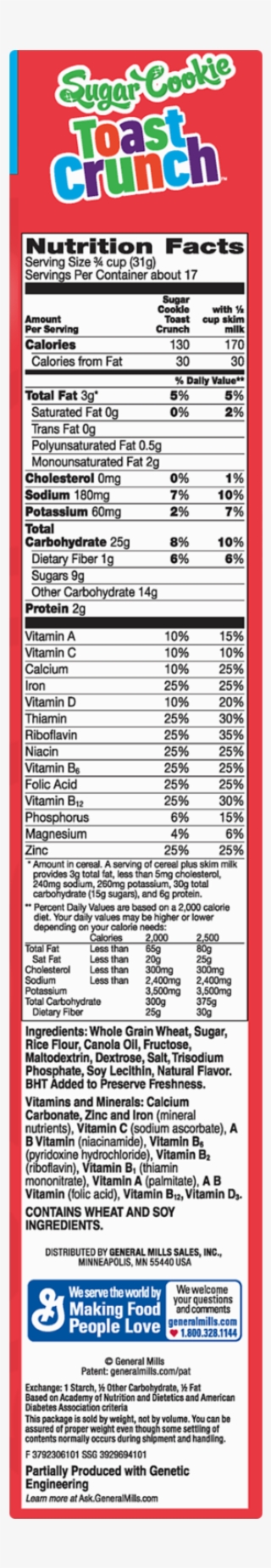 Sugar Cookie Toast Crunch - Label - 1600x1600 PNG Download - PNGkit