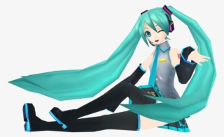 Hatsune Miku Project Diva Extend - Sitting - 836x470 PNG Download - PNGkit