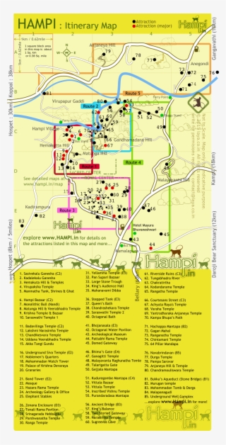 Itinerary - Hampi Tourist Places Map - 825x1621 PNG Download - PNGkit