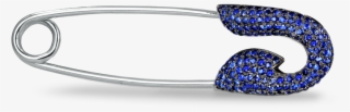 White Gold Safety Pin With Blue Sapphires - Blue Safety Pin Jewelry ...