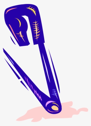 Vector Illustration Of Safety Pin Device Fastens Objects - 505x700 PNG ...