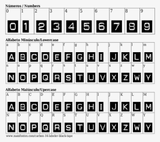 Font Details Carbon 14 Labeler Black Tape - Number - 689x640 PNG ...