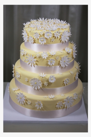 Tiered Daisy Wedding Cake - Daisy Sheet Cake - 600x600 PNG Download ...