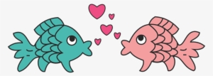 Kiss Clipart Cute - Fish In Love Clip Art - 900x321 PNG Download - PNGkit