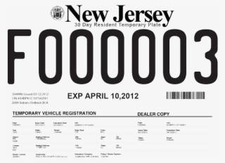 New Jersey Temporary License Plates - Graphics - 661x500 PNG Download ...