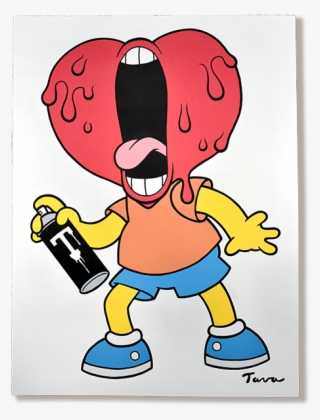 'screaming Heart Bart' By Antoine Tava Moosey Art - Screaming Heart ...