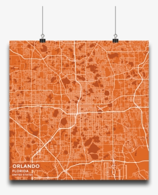 Premium Map Poster Of Orlando Florida - Art - 683x1024 PNG Download ...