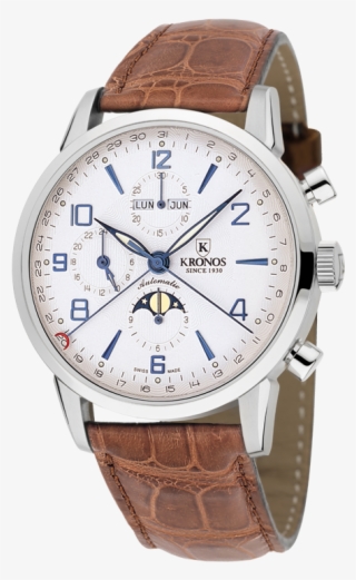 Pilot Automatic Moon Phase Silver Watch - Automatic Power Reserve Swiss ...