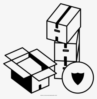 Moving Boxes Coloring Page - Diagram - 1000x1000 PNG Download - PNGkit
